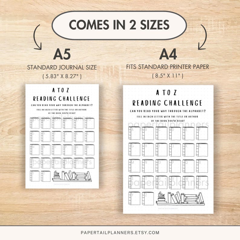 A to Z Reading Challenge Tracker | Printable Journal Page | Reading ...