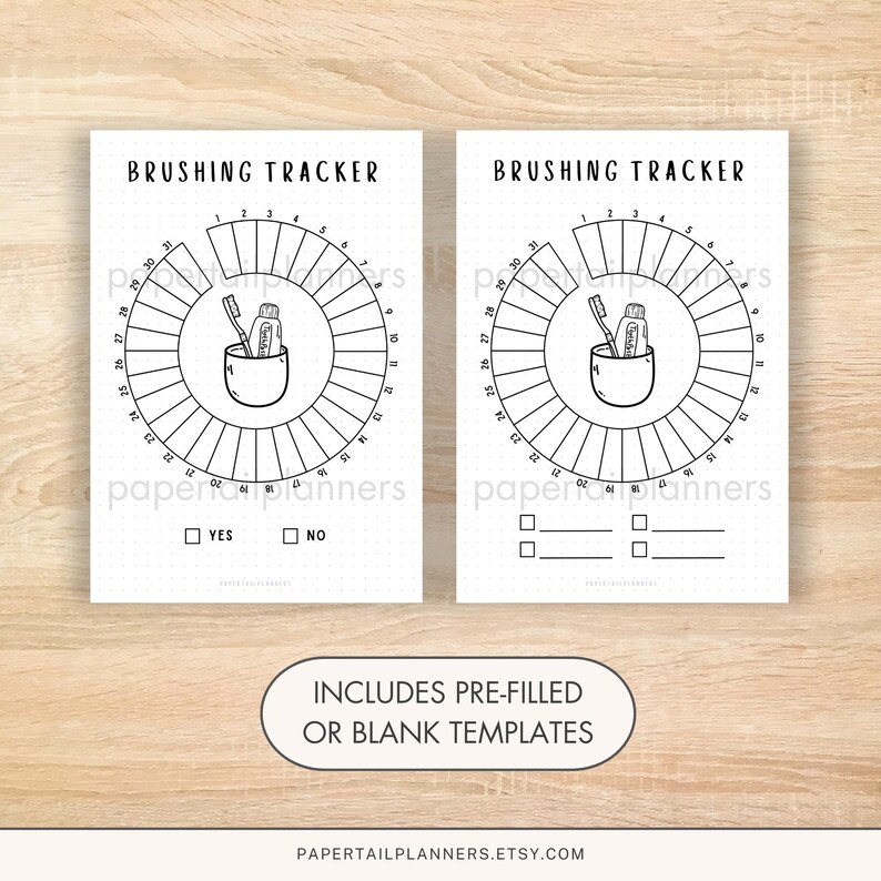 Teeth Brushing Tracker | Printable Journal Page | Dental Hygiene ...