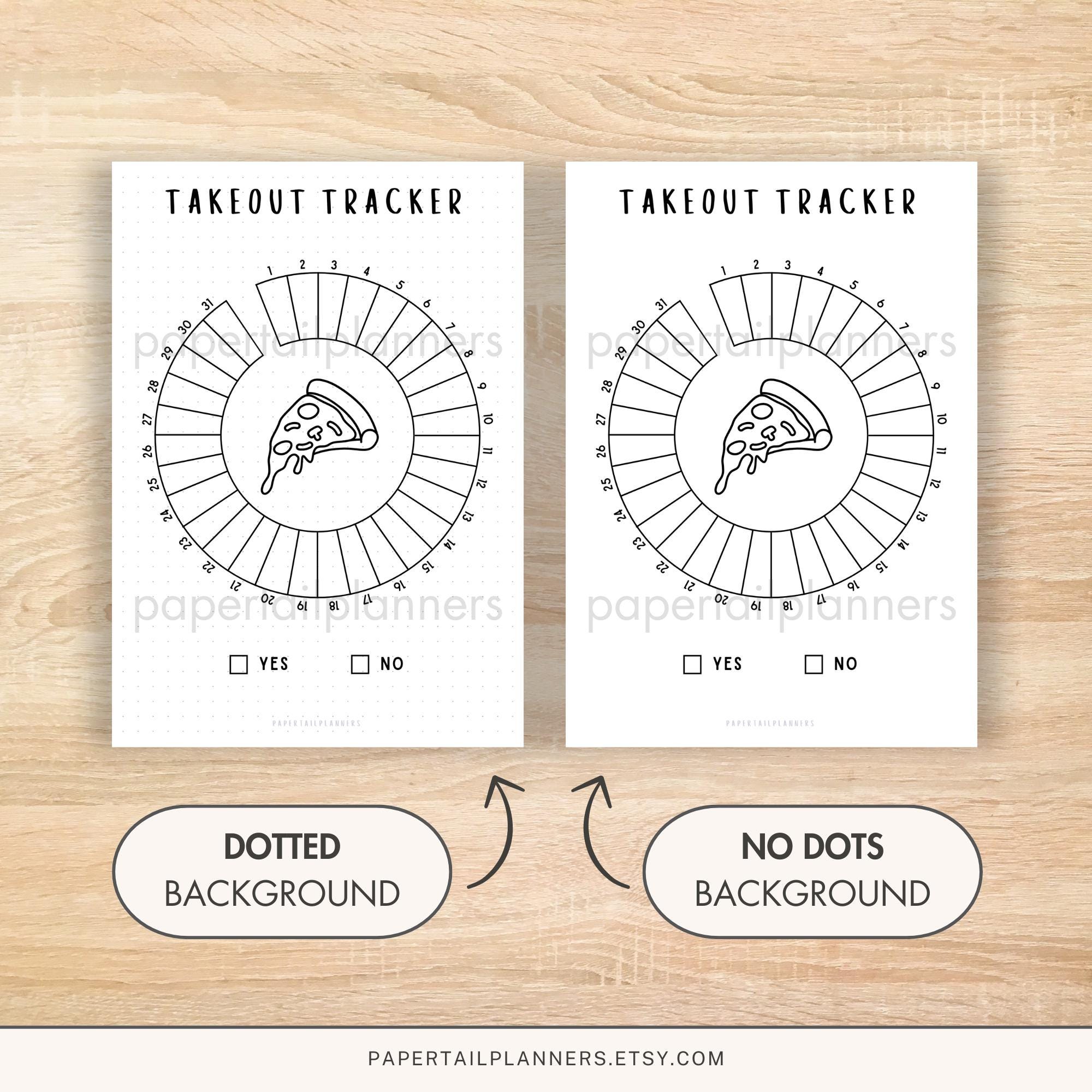 Takeout Tracker | Printable Journal Page | Food Log | Eating Tracker ...
