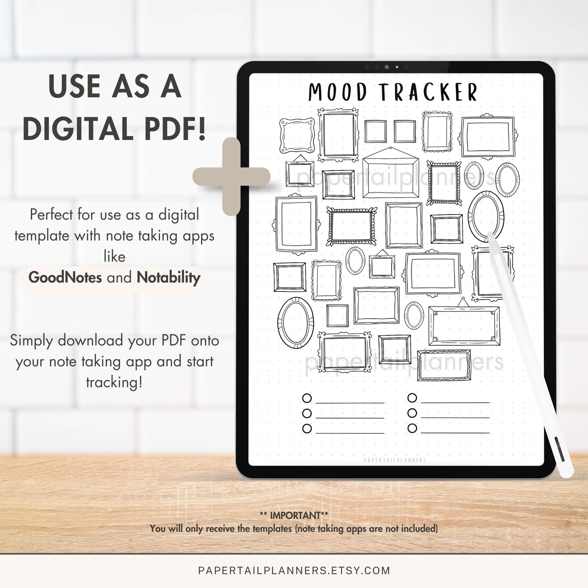 Picture Frames Mood Tracker | Printable Journal Page | Planner Page ...