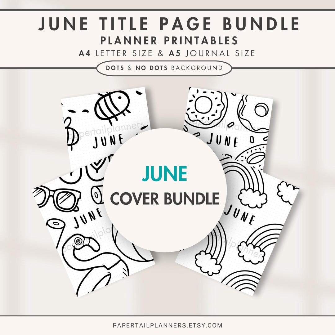 June Cover Pages Bundle | 12 Month Cover Pages | Printable Title Page ...