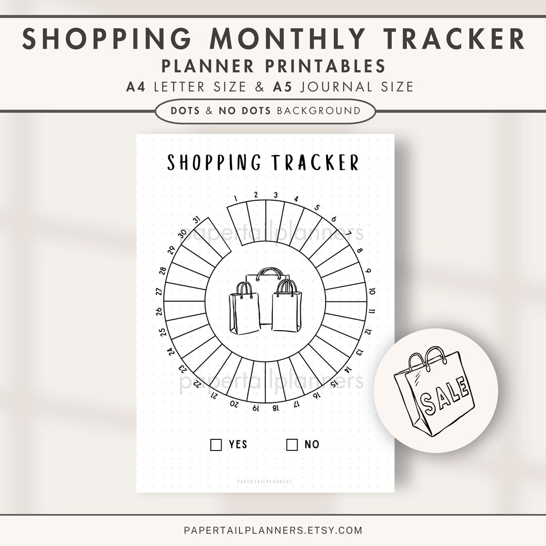 Shopping Tracker | Printable Journal Page | Planner Page | Shopping ...
