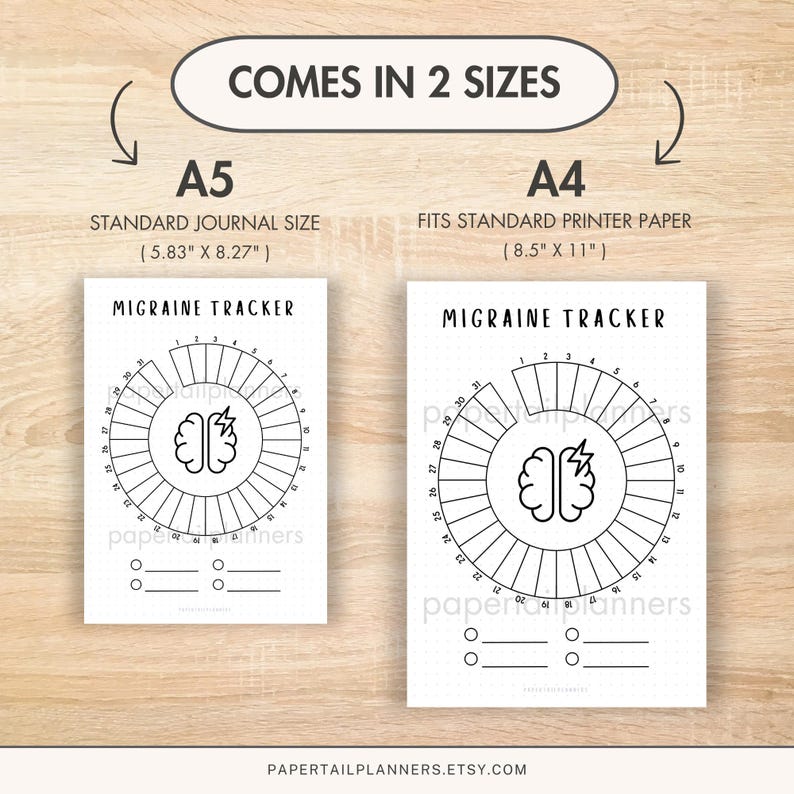 Migraine Tracker | Printable Journal Page | Monthly Tracker | Headache ...