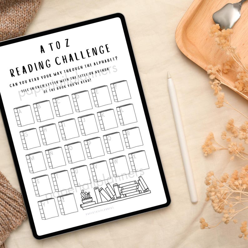 A to Z Reading Challenge Tracker | Printable Journal Page | Reading ...