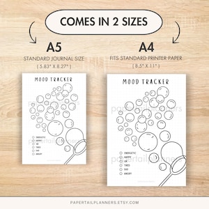 Bubbles Mood Tracker | Printable Journal Page | Planner Page | Feelings ...