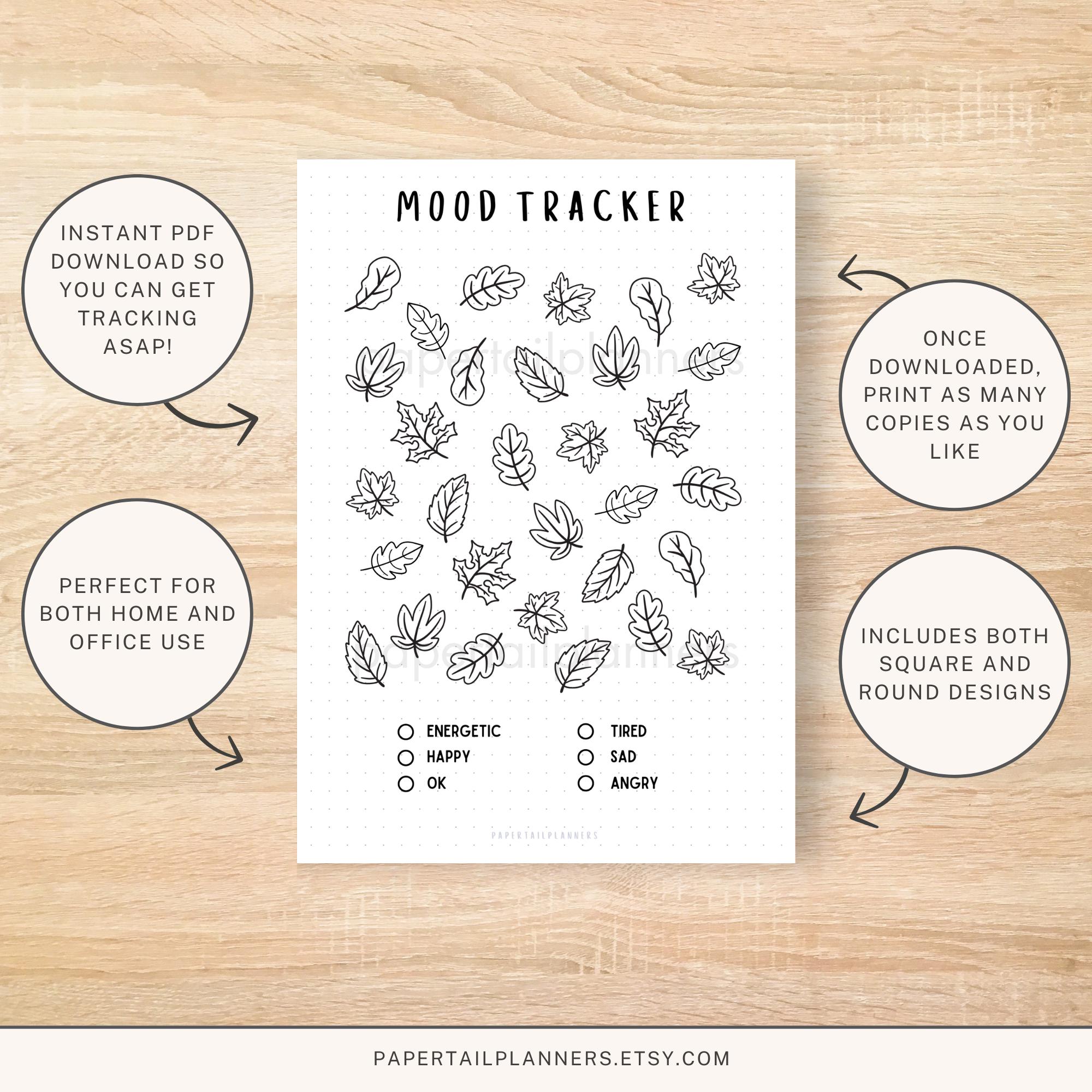 Autumn Leaves Mood Tracker | Printable Journal Page | Planner Page ...