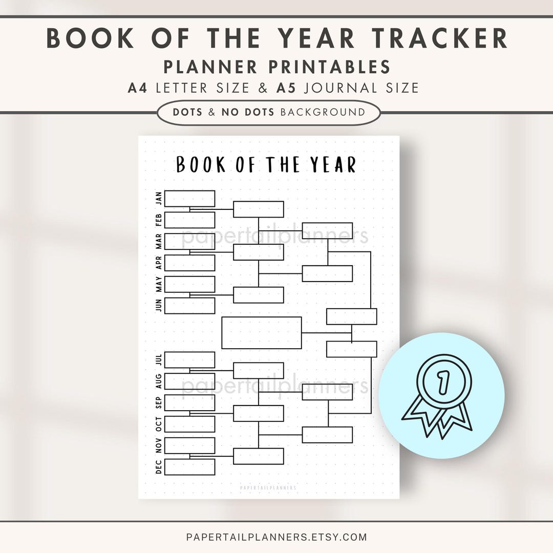 Book of the Year | Printable Journal Page | Planner Page | Book ...
