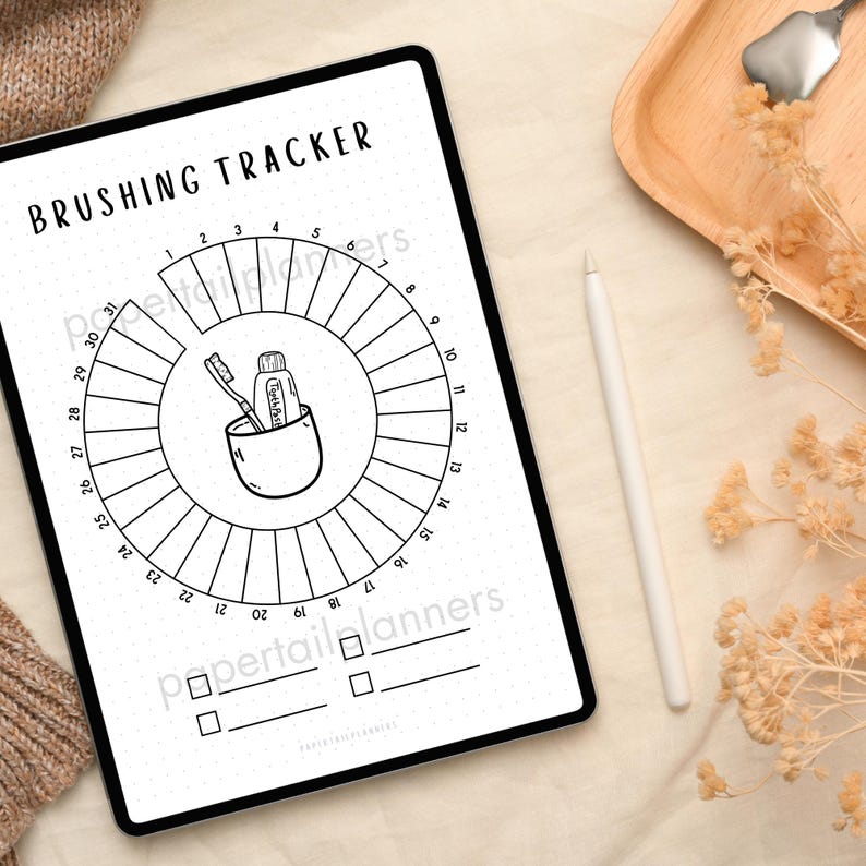 Teeth Brushing Tracker | Printable Journal Page | Dental Hygiene ...