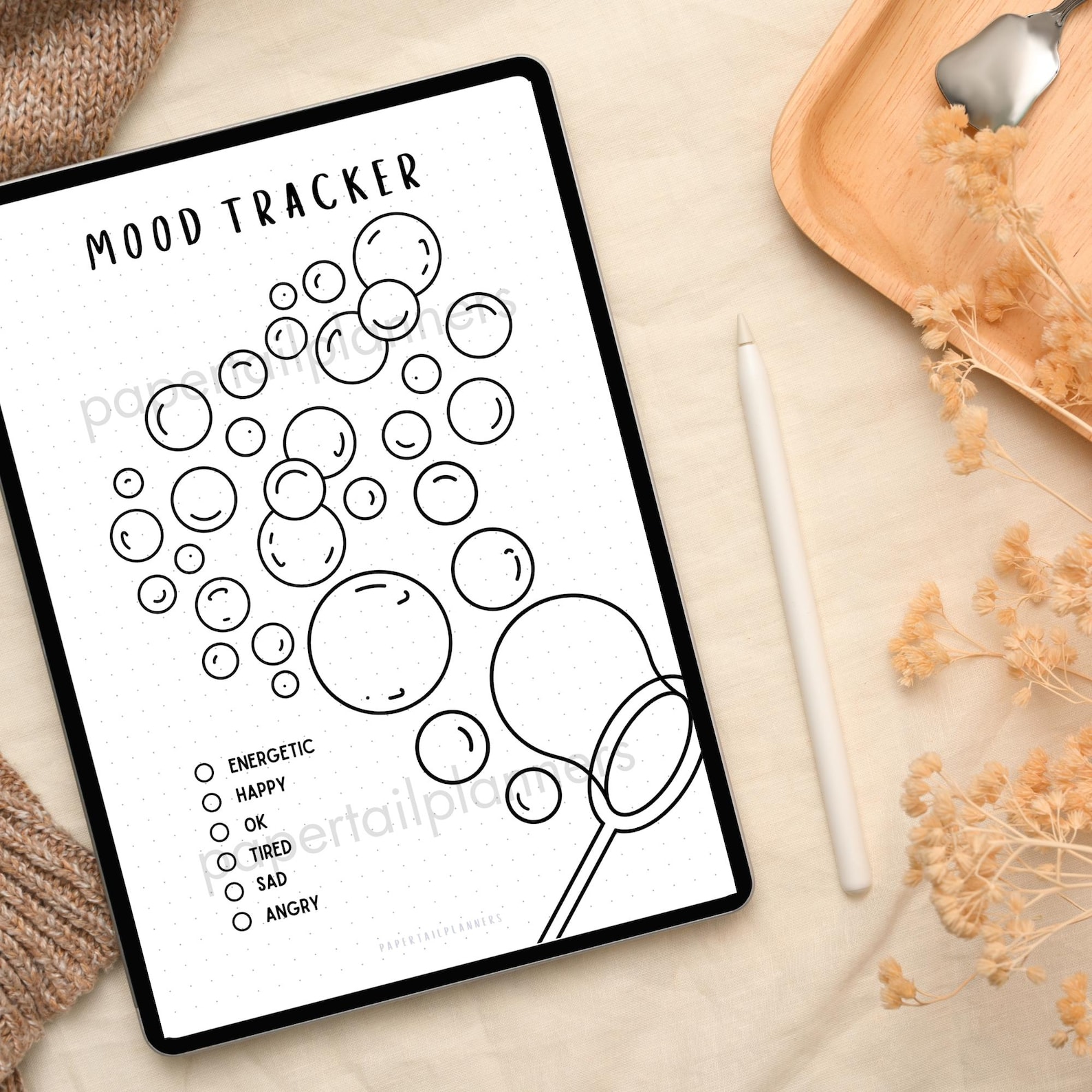 Bubbles Mood Tracker | Printable Journal Page | Planner Page | Feelings ...