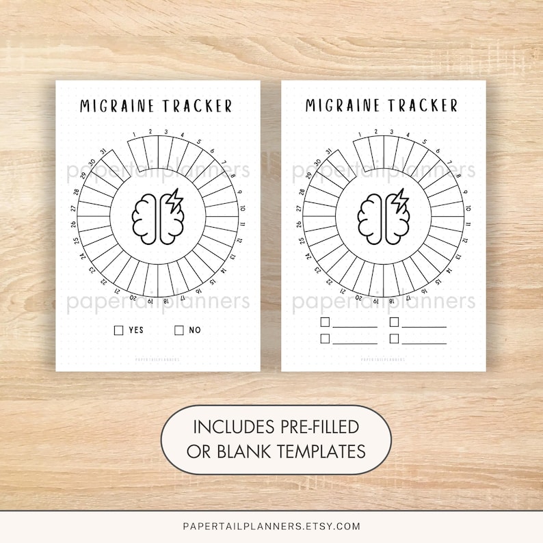 Migraine Tracker | Printable Journal Page | Monthly Tracker | Headache ...