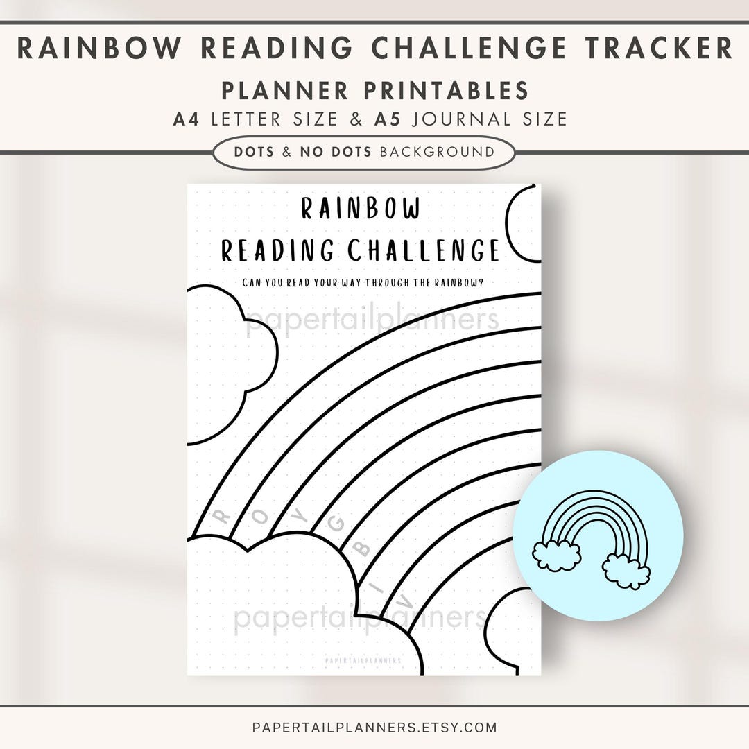 Rainbow Reading Challenge Tracker | Printable Journal Page | Reading ...