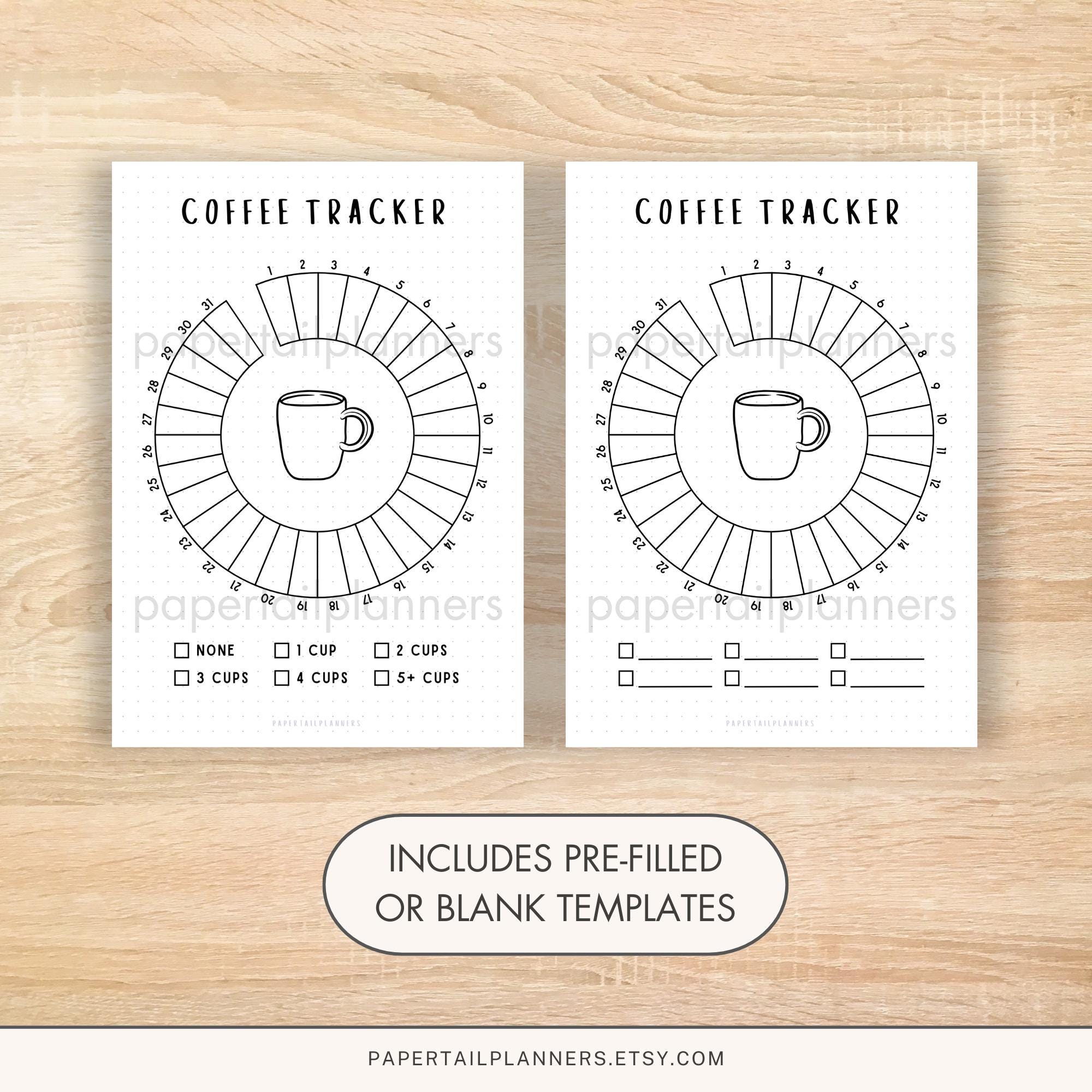 Coffee Tracker | Printable Journal Page | Planner Page | Health Tracker ...