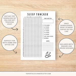 Sleep Tracker | Printable Journal Page | Sleep Log | Habit Tracker ...