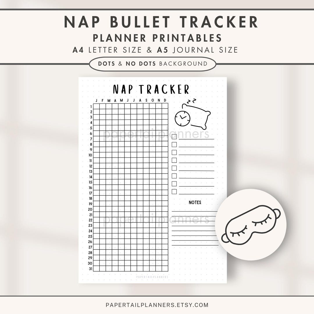 Nap Tracker | Printable Journal Page | Sleep Log | Habit Tracker ...