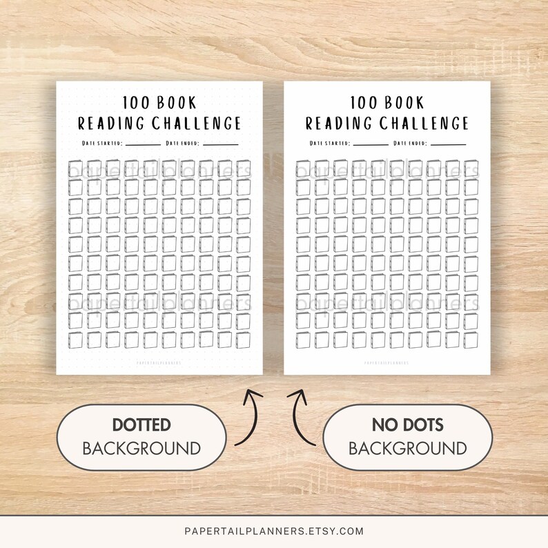 100 Book Reading Challenge Tracker | Printable Journal Page | Reading ...