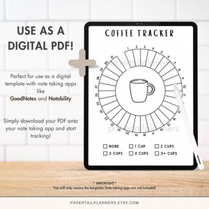 Coffee Tracker | Printable Journal Page | Planner Page | Health Tracker ...