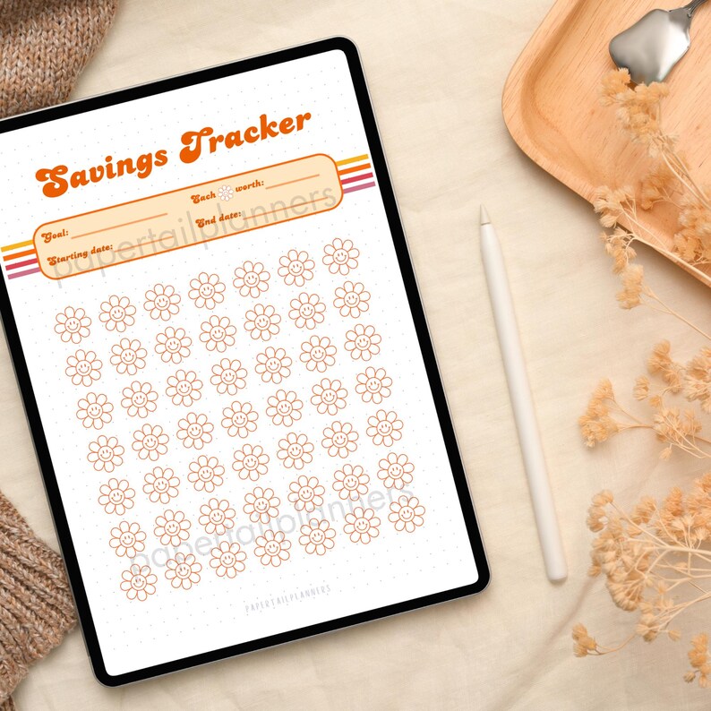 Retro Savings Tracker | Printable Journal Page | Savings Log | Habit ...