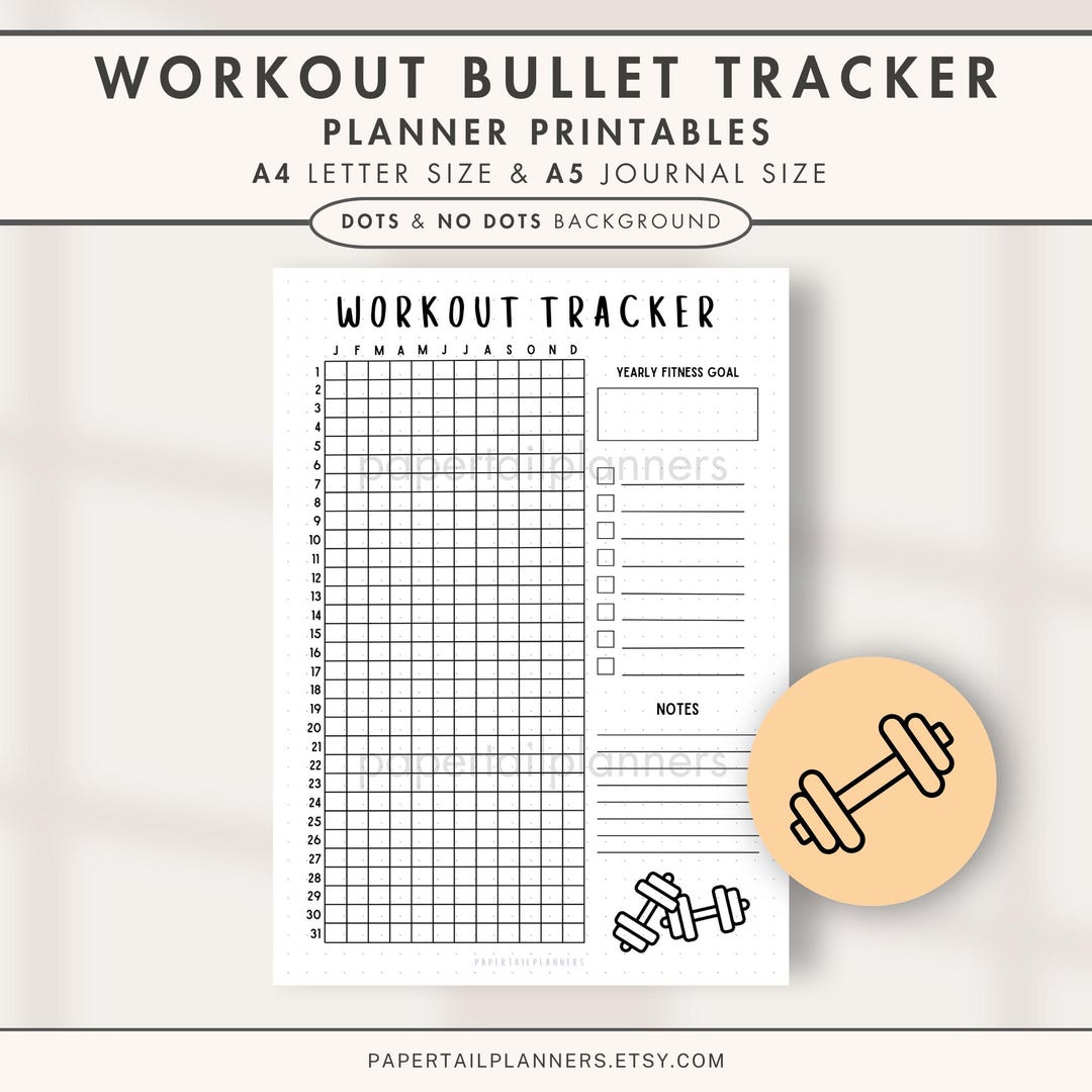 Workout Tracker | Printable Journal Page | Planner Page | Daily Tracker ...
