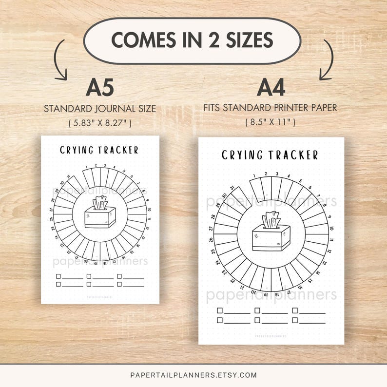 Crying Tracker | Printable Journal Page | Crying Log | Mood Tracker ...