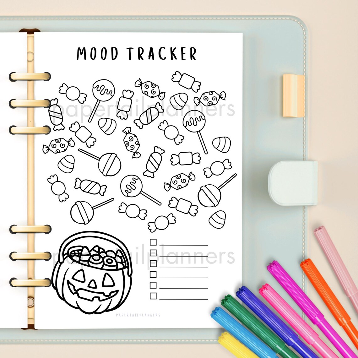 Halloween Candy Mood Tracker | Printable Journal Page | Planner Page ...