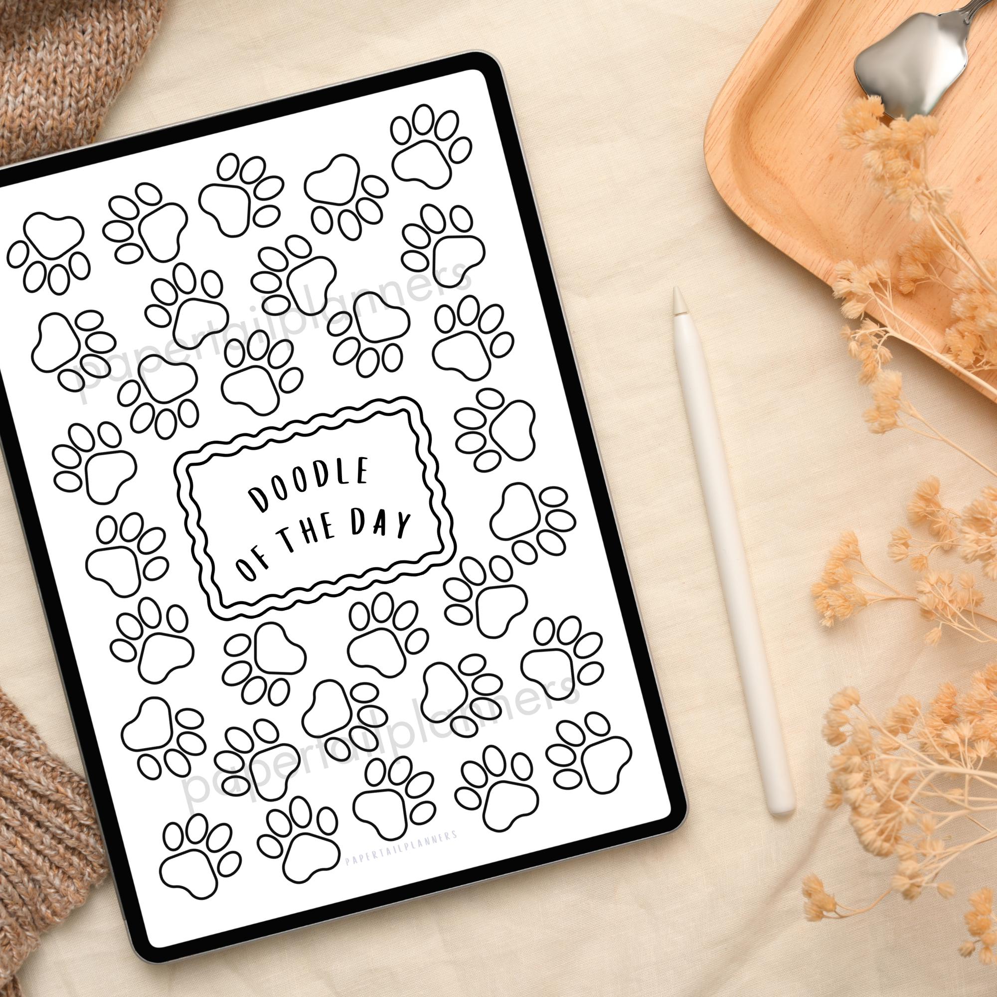 Paw Print Doodle of the Day | Printable Journal Page | Drawing of the ...