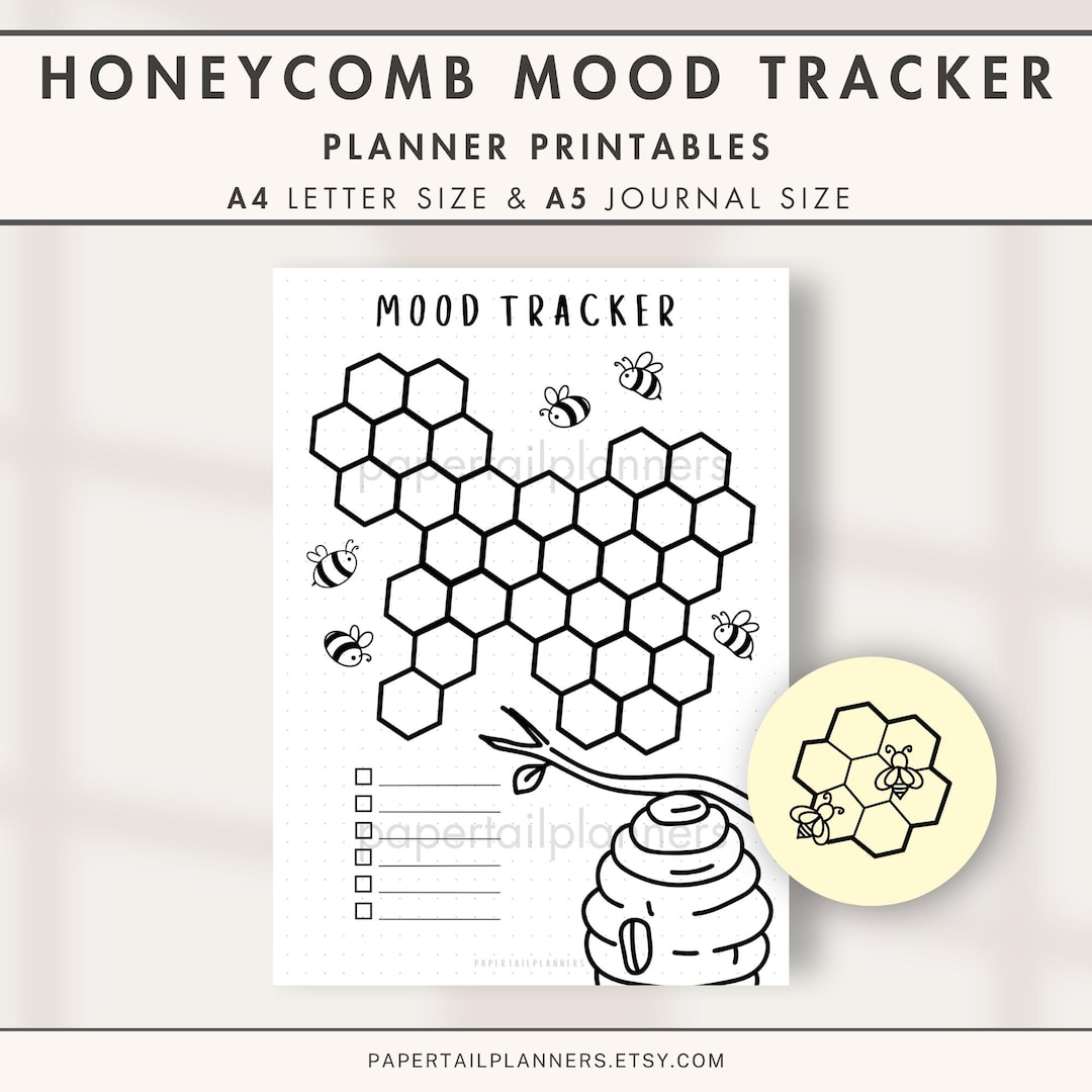 Honeycomb Mood Tracker Printable Journal Page Planner Page Feelings ...