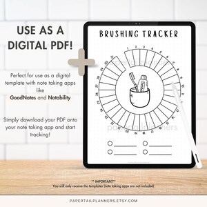 Teeth Brushing Tracker | Printable Journal Page | Dental Hygiene ...