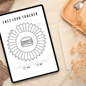 Fast Food Tracker Printable Journal Page Food Log Eating Tracker ...