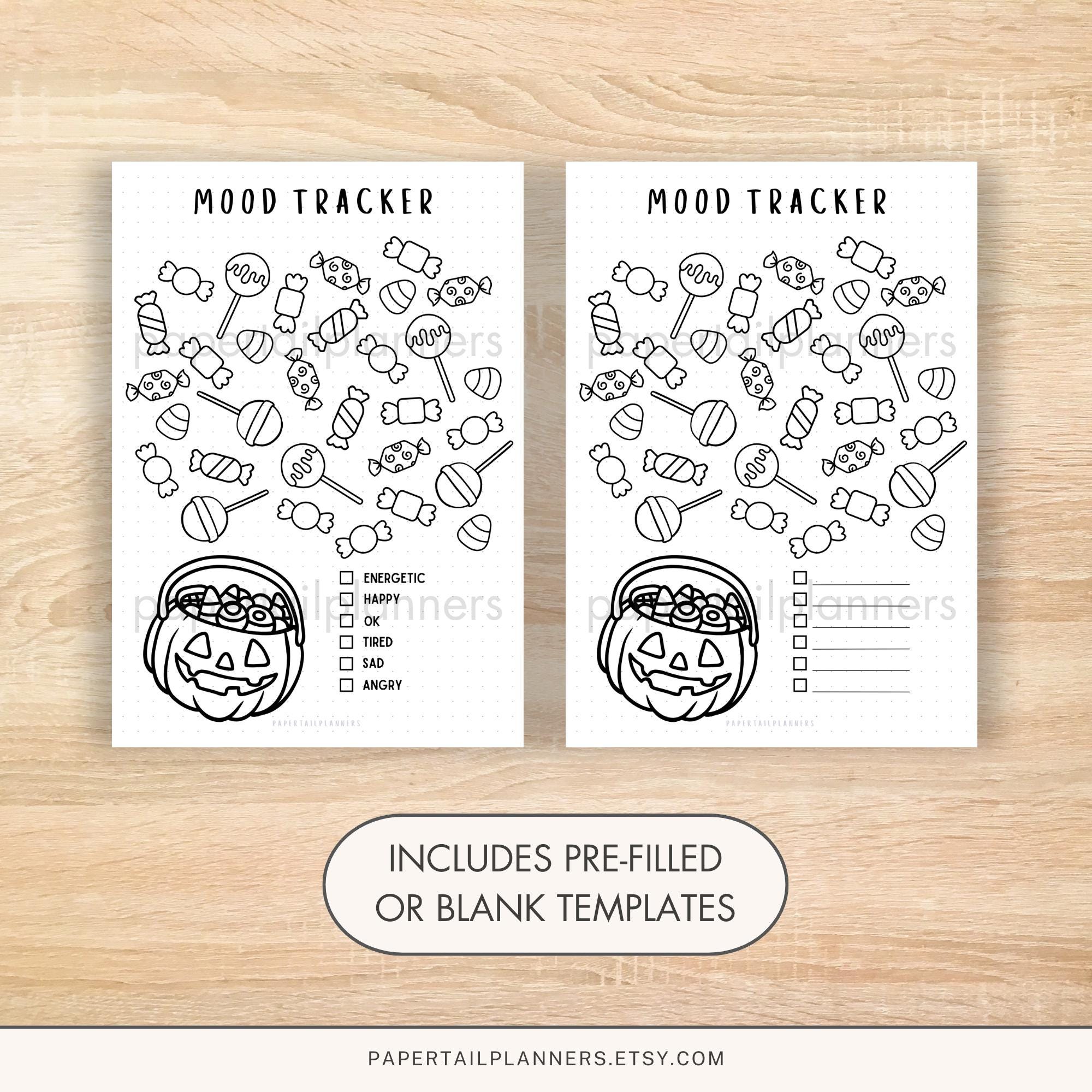 Halloween Candy Mood Tracker | Printable Journal Page | Planner Page ...
