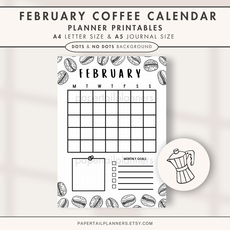 February Calendar | Printable Planner Page | Monthly Planner ...
