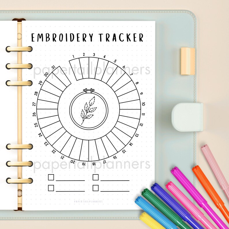 Embroidery Tracker | Printable Journal Page | Monthly Tracker | Habit ...