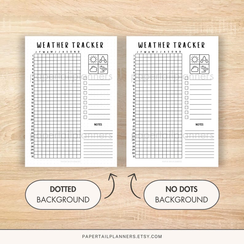 Weather Tracker | Printable Journal Page | Planner Page | Daily Tracker ...