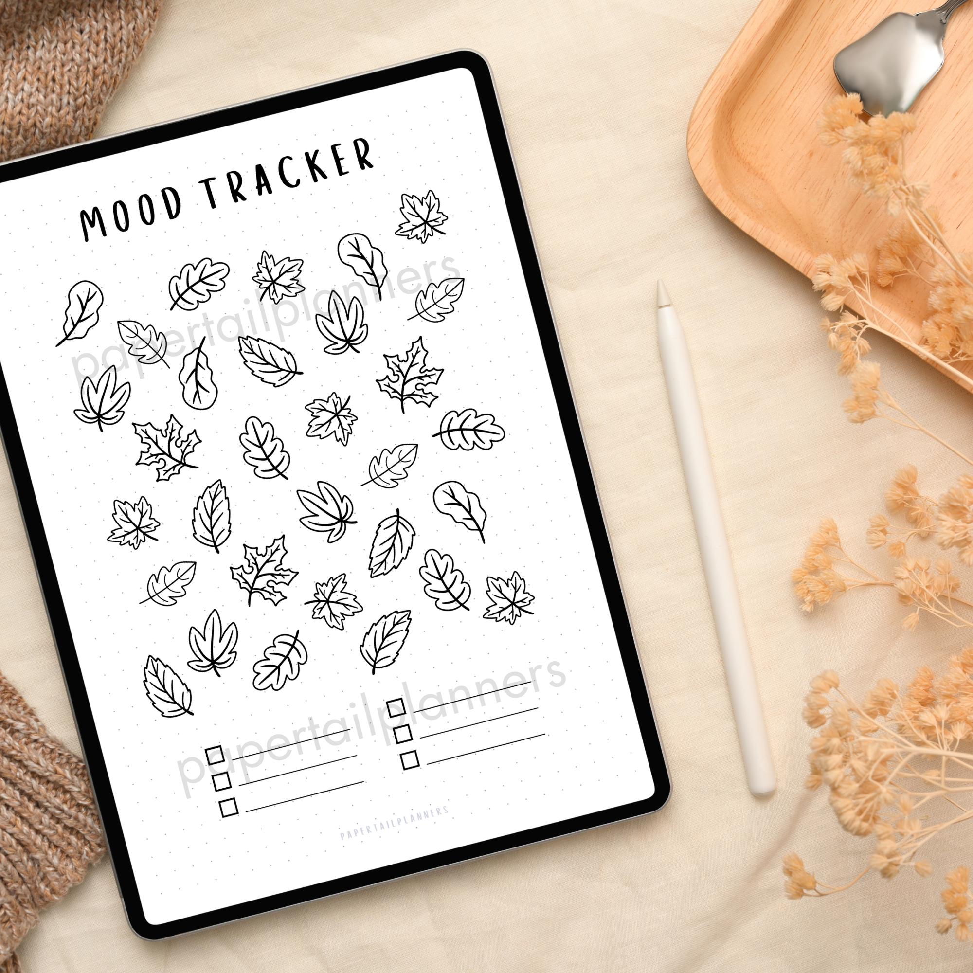 Autumn Leaves Mood Tracker | Printable Journal Page | Planner Page ...
