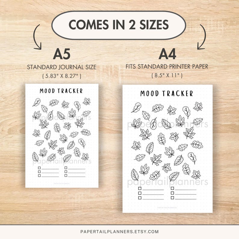 Autumn Leaves Mood Tracker | Printable Journal Page | Planner Page ...
