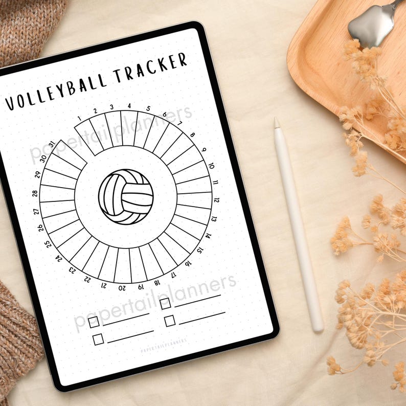 Volleyball Monthly Tracker Printable | A4, A5 Journal (digital Download ...