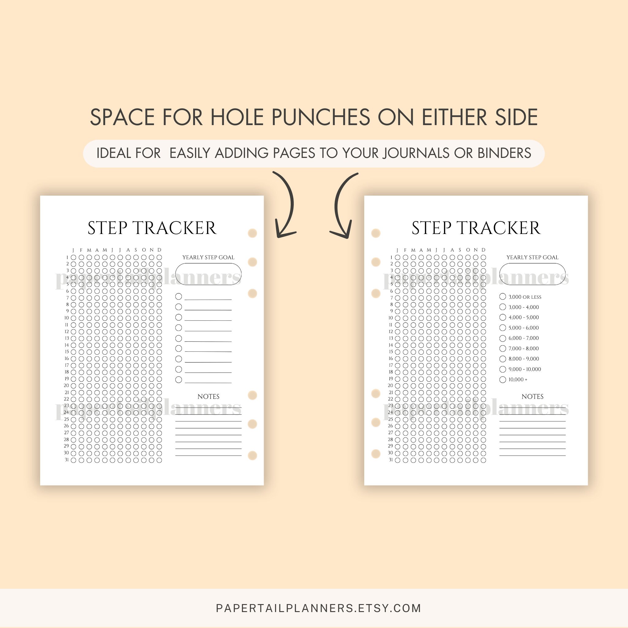 Minimalist Step Tracker Printable PDF Download Printable Planner Pages ...
