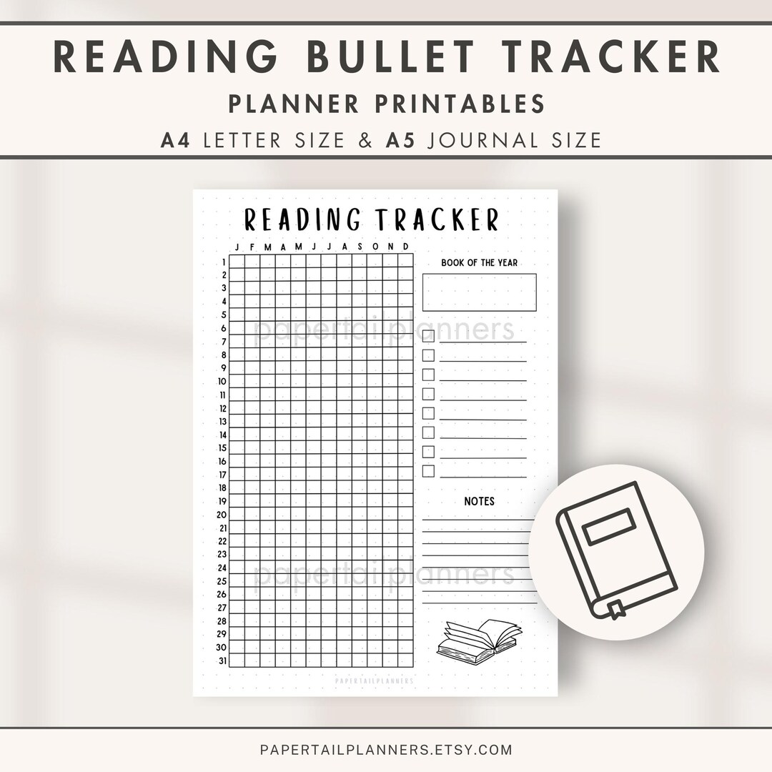 Reading Tracker Printable Journal Page Planner Page Book Journal ...