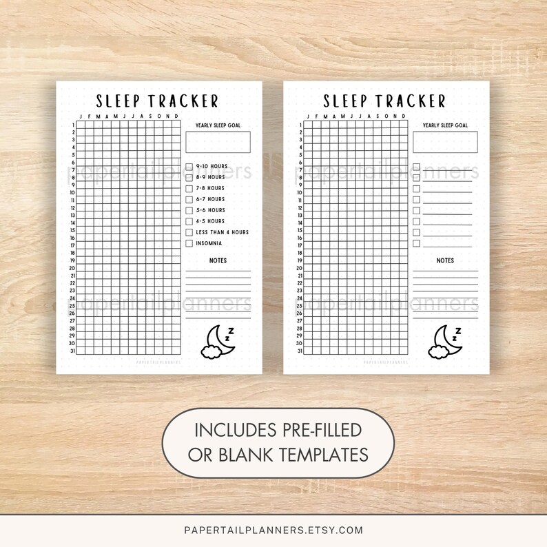Sleep Tracker | Printable Journal Page | Sleep Log | Habit Tracker ...