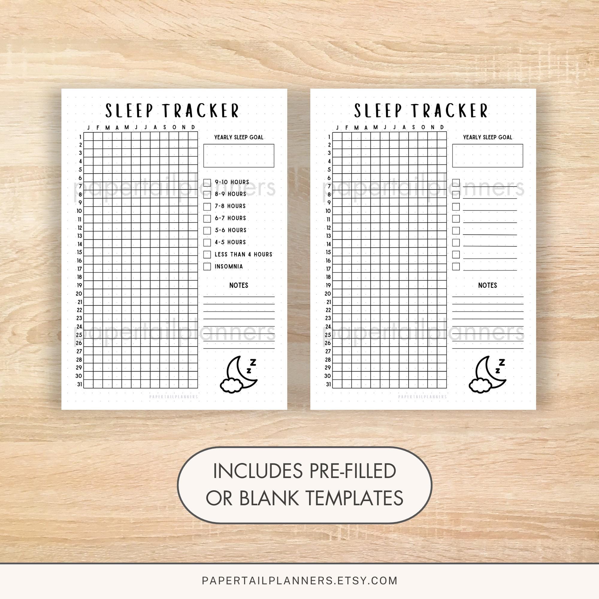 Sleep Tracker | Printable Journal Page | Sleep Log | Habit Tracker ...