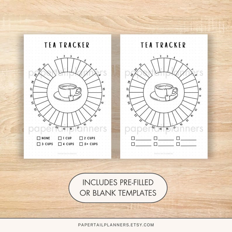 Tea Tracker | Printable Journal Page | Planner Page | Caffeine Tracker ...