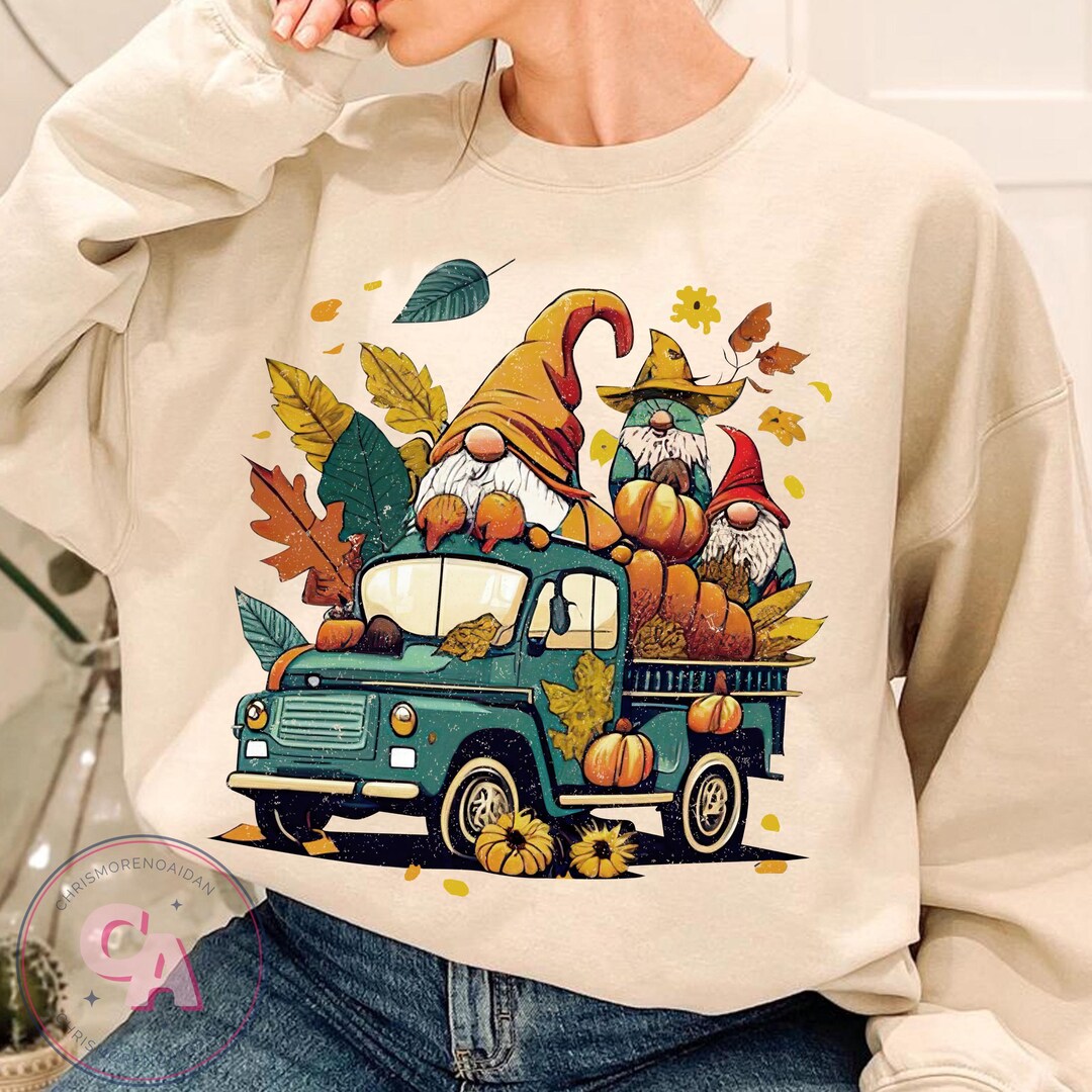 Thankful Blessed Gnomes Truck Png, Thanksgiving Png, Truck Png, Pumpkin ...
