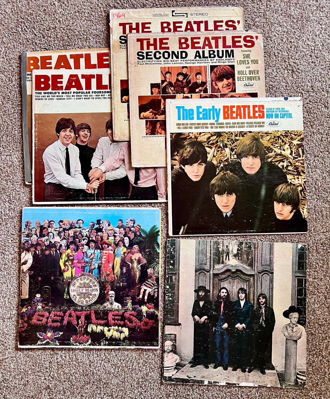 Vintage Beatles Album Covers Lot – Original LP Jackets, Music ...