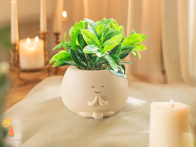 Smiling Plant, Happy Face Planter, Happy Pot, Yoga Plant Pot, Cute ...