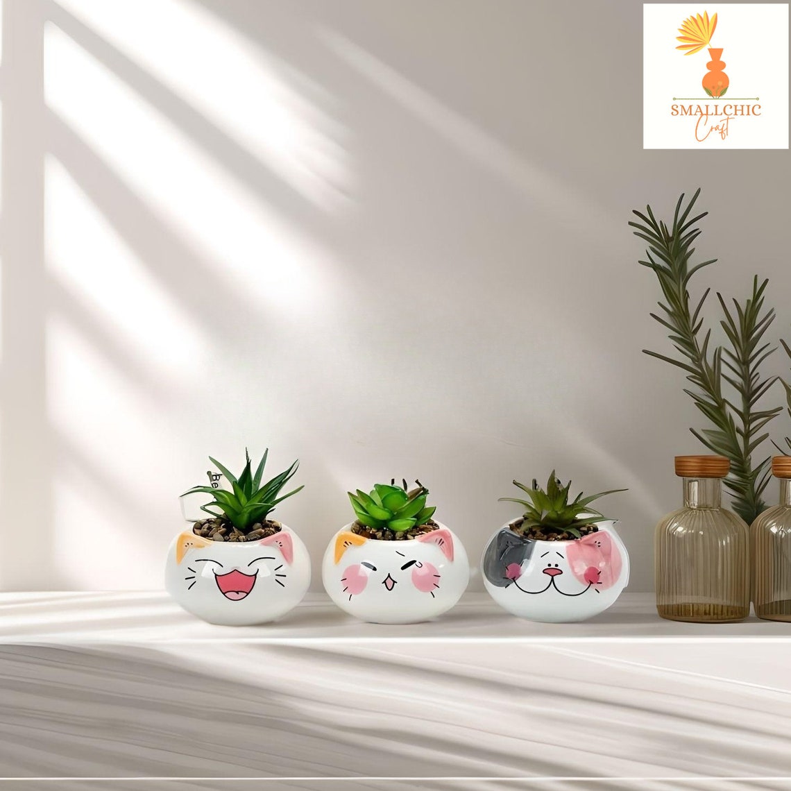 Cat Flower Pot, Cat Planter Pot, Flower Pot, Ceramic Planter, Succulent ...