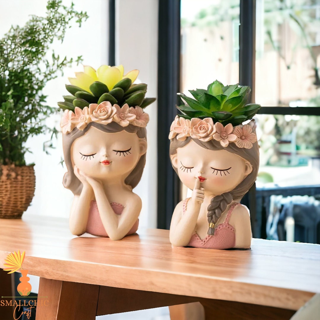 Face Planter, Flower Pot, Head Planter, Planter Pot, Succulent Pot ...