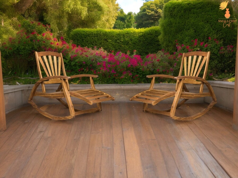 Outdoor Rocking Chair, Patio Furniture, Gardening Set , Wood Chair ...