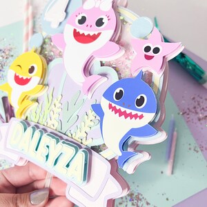 Baby Shark Pastels Cake Topper Under the Sea - Etsy