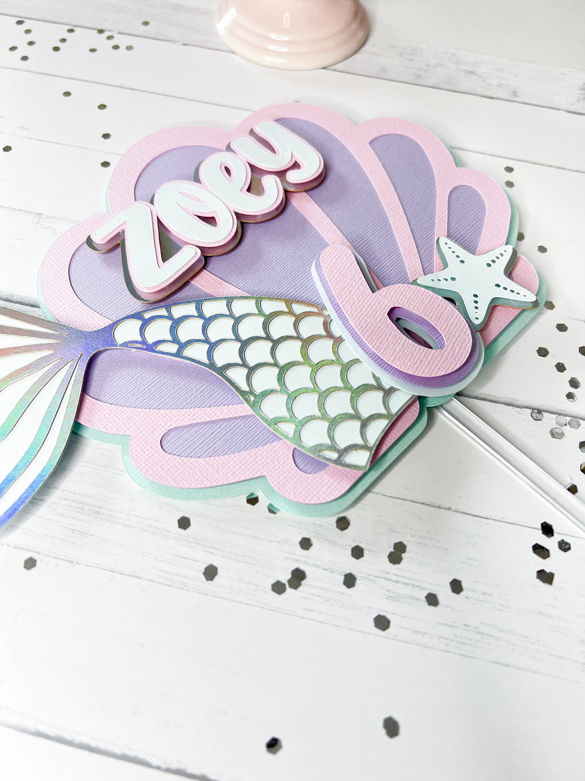 Under the Sea Cake Topper Mermaid Birthday Sea Party Birthday Girl ...