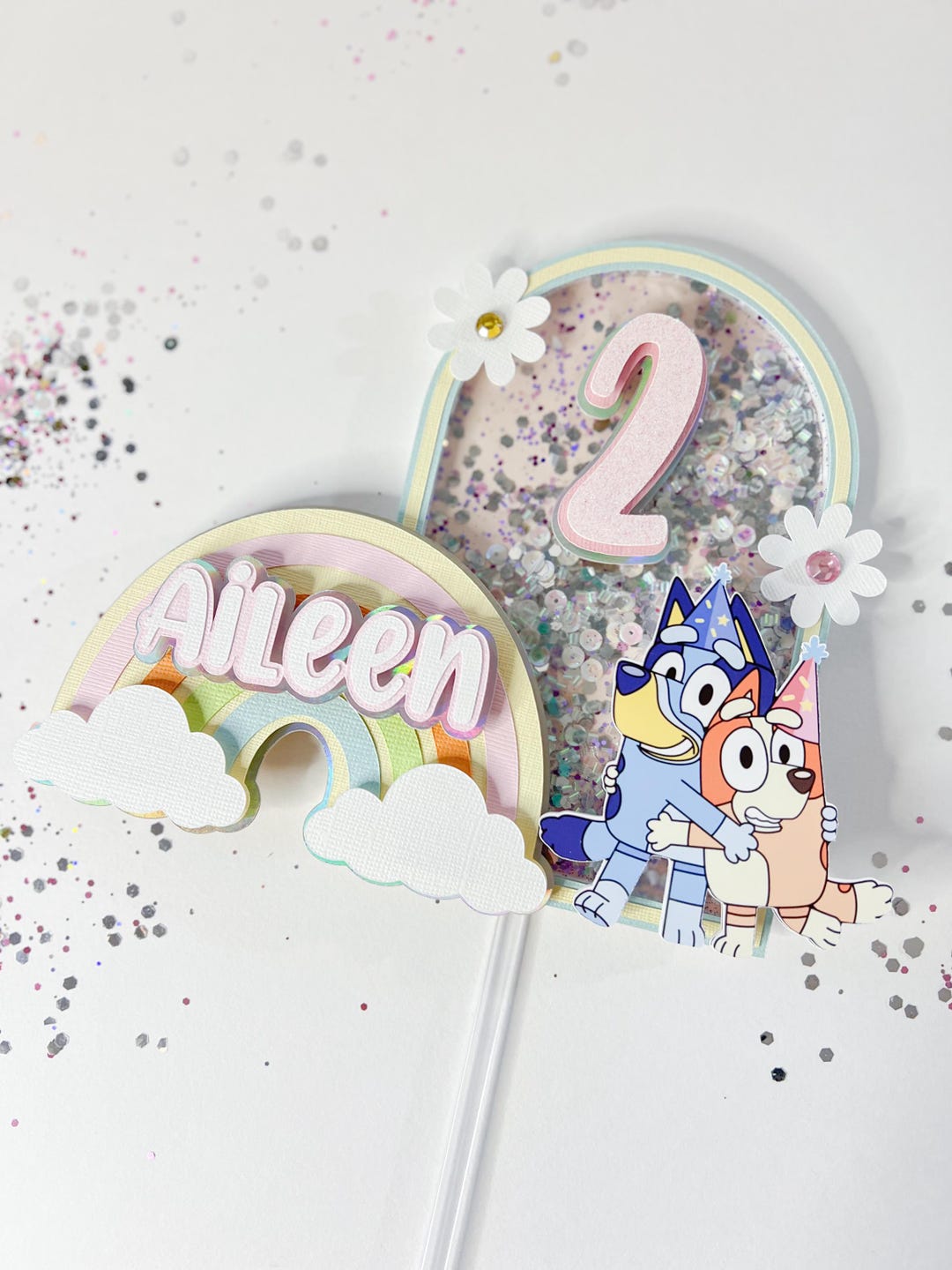 Bluey Cake Toppers Bluey Birthday Bluey and Bingo Blue Dog Cake Topper ...