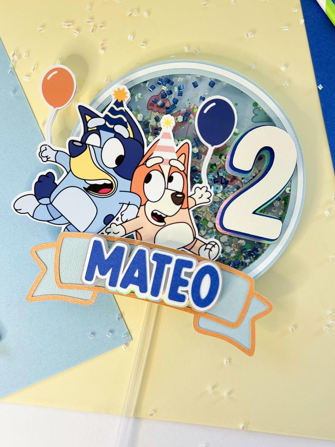 Bluey Cake Topper Bluey Birthday Bluey and Bingo Blue Dog Cake Topper ...